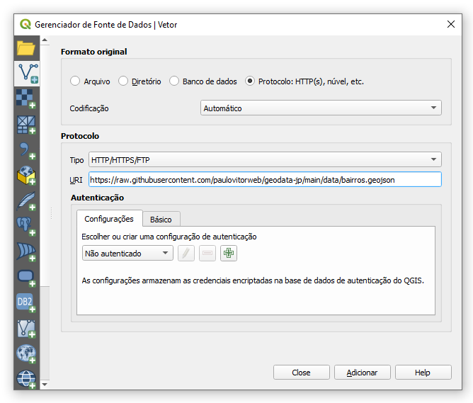 Importando GeoJSON via url no QGIS | Paulo Freitas Importando GeoJSON via url no QGIS | Paulo Freitas